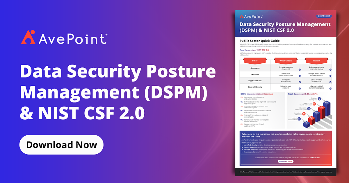 Data Security Posture Management (DSPM) & NIST CSF 2.0 | AvePoint