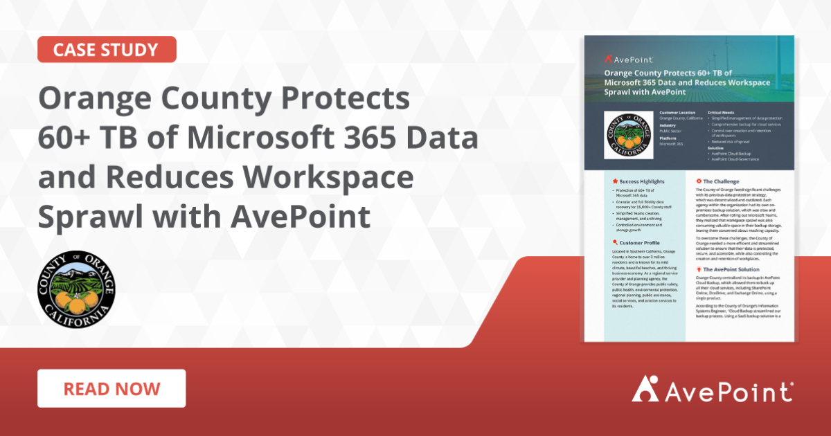 Orange County enhances IT efficiency & data protection with AvePoint ...