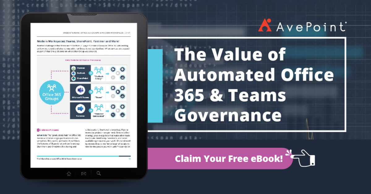 The Value of Automated Microsoft 365 & Teams Governance | AvePoint