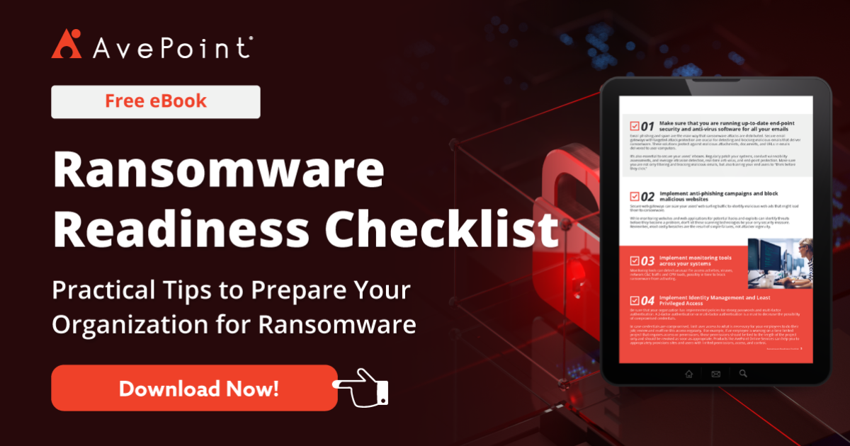 Ransomware Readiness Checklist | AvePoint United Kingdom