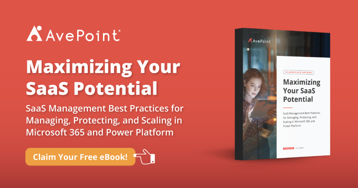 SaaS Management Best Practices FREE eBook - Maximizing Your SaaS Potential | AvePoint