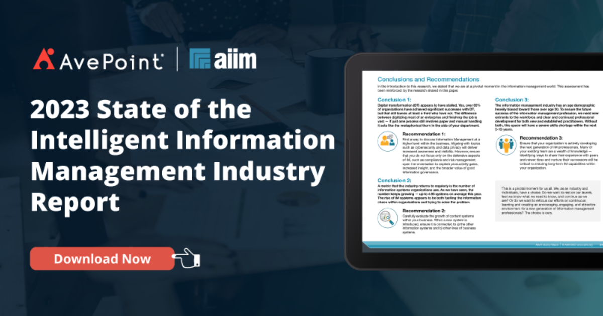 AIIM 2023 State of the Intelligent Information Industry | AvePoint