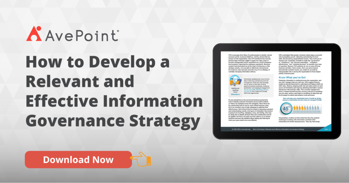 How to Develop a Relevant and Effective Information Governance Strategy ...