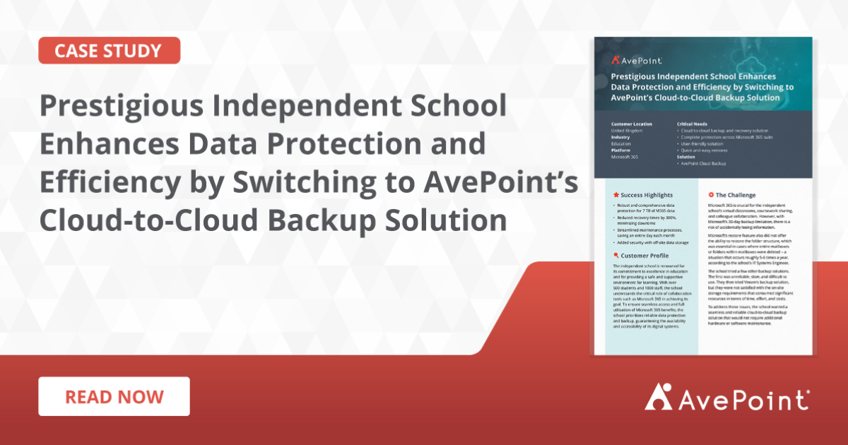 Streamline Data Backup Management with AvePoint | AvePoint