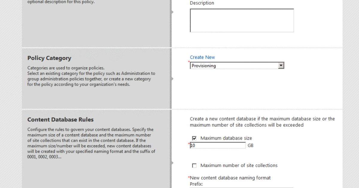 Microsoft SharePoint Content Database Policies in DocAve Governance ...