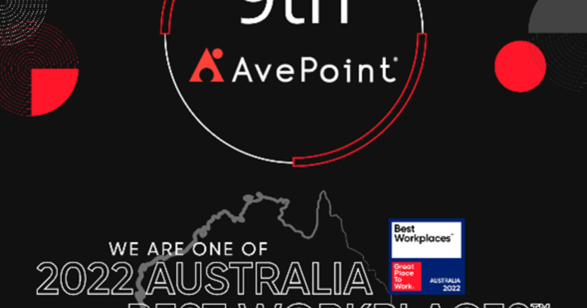 AvePoint Is Named One Of The Top 10 Best Workplaces In Australia ...