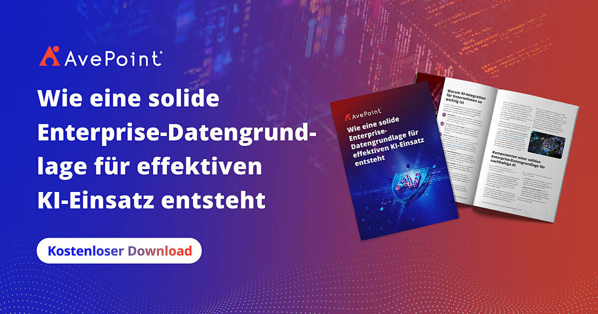 Aufbau einer soliden Enterprise-Datengrundlage für KI-Erfolg | AvePoint ...